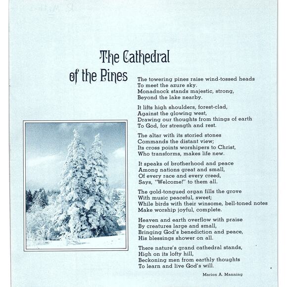 None and/or Unknown | Other | The Cathedral Of The Pines Marion Manning ...